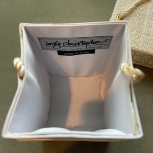 Vintage White Beaded Evening Square Box Purse With Silk Rope Strap - Etsy