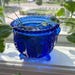 Vintage Footed Blue Glass Planter With Striking Stunning Dark Blue ...