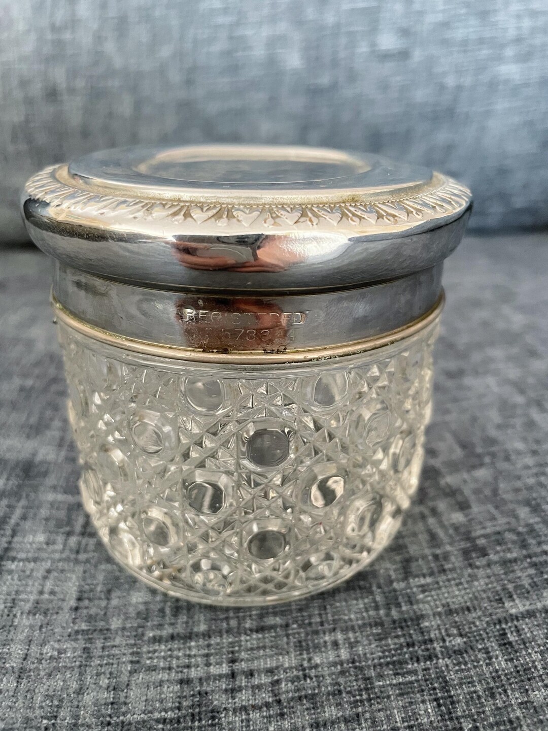 Victorian Dresser Makeup Jar With Silver Plate Lid - Etsy