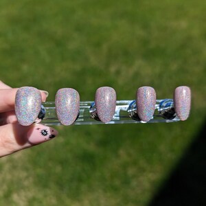 Starfall Sparkle Gel-x Press on Nails Holographic Nails - Etsy