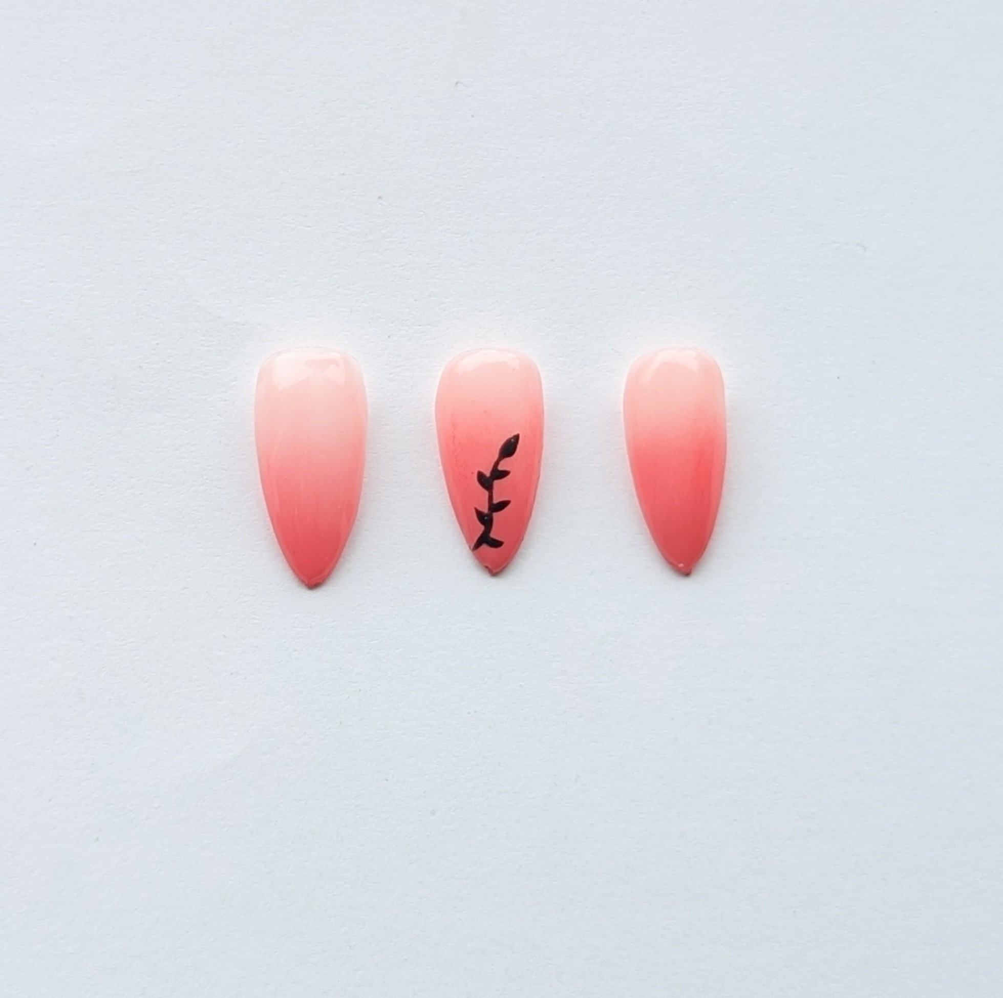 Nezuko Nails Cosplay Nails Red Ombre Nails Custom Press on Nails - Etsy