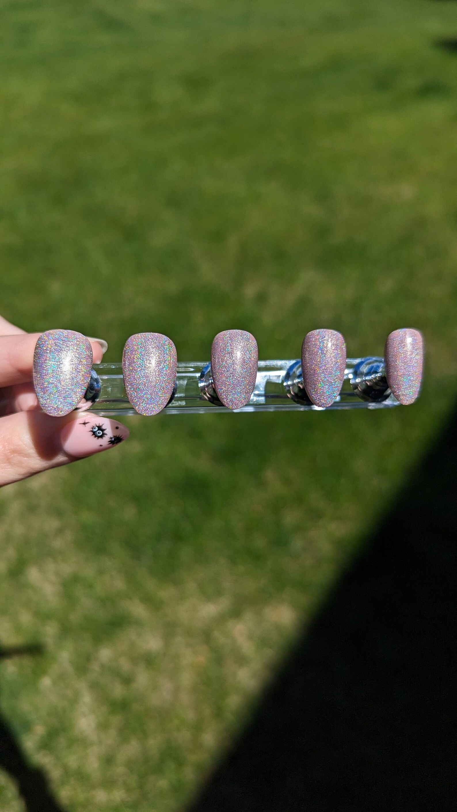 Starfall Sparkle Gel-x Press on Nails Holographic Nails - Etsy