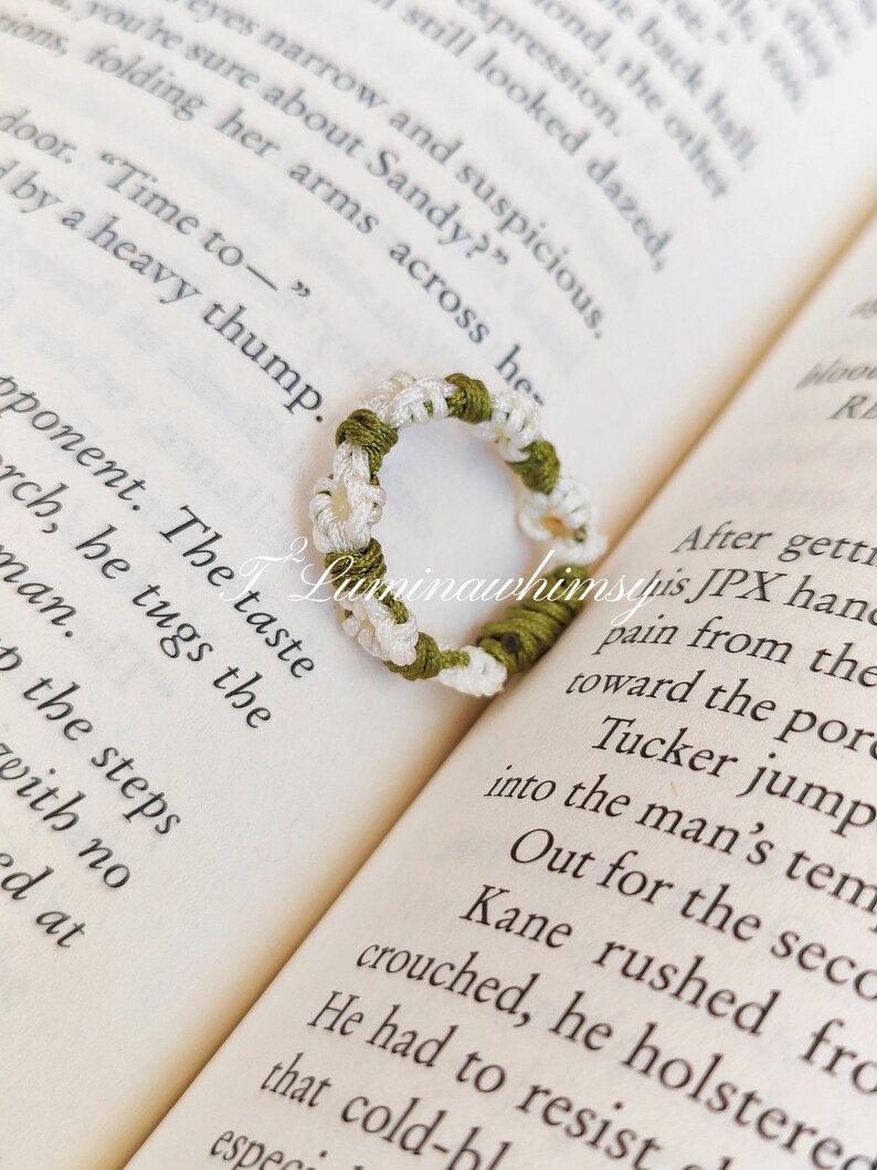 Macrame Ring, Woven Flower Ring, Stacking Ring, Handmade, Friendship ...