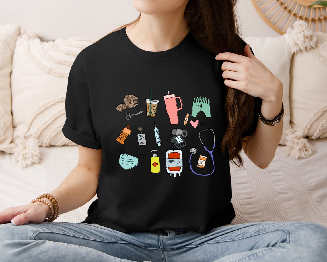 Nurse T-shirt and V-neck , for Work Cute Nurse Shirt Nurse T-shirt ...