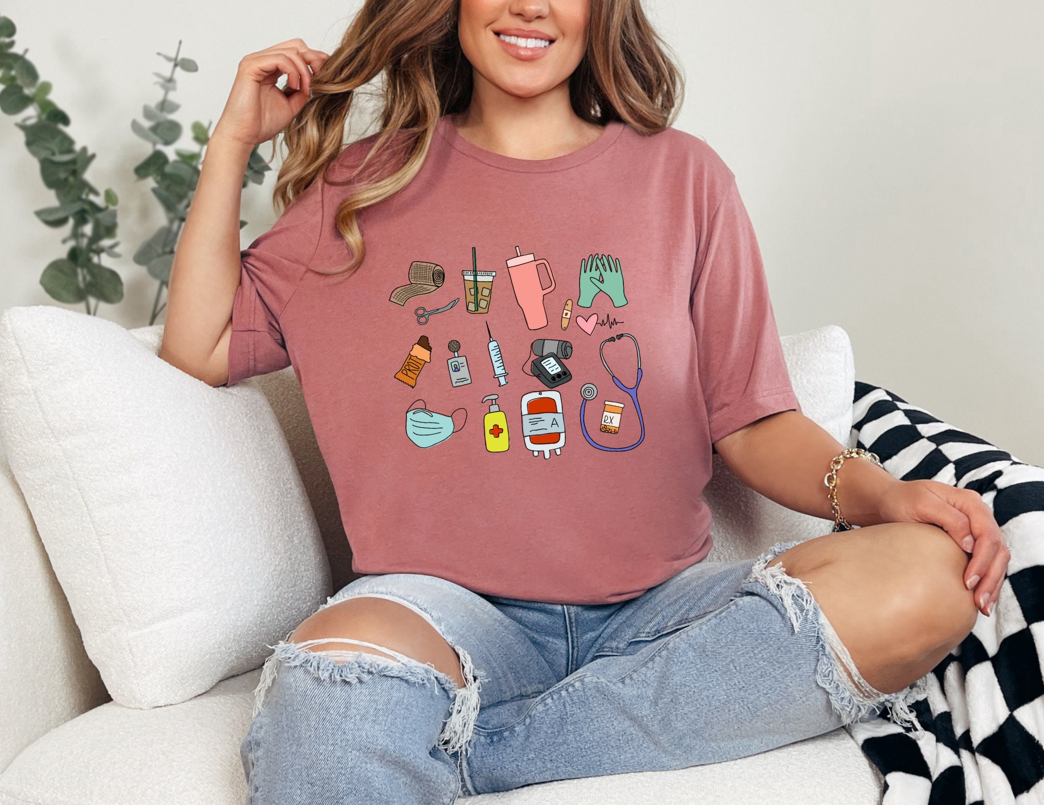 Nurse T-shirt and V-neck , for Work Cute Nurse Shirt Nurse T-shirt ...