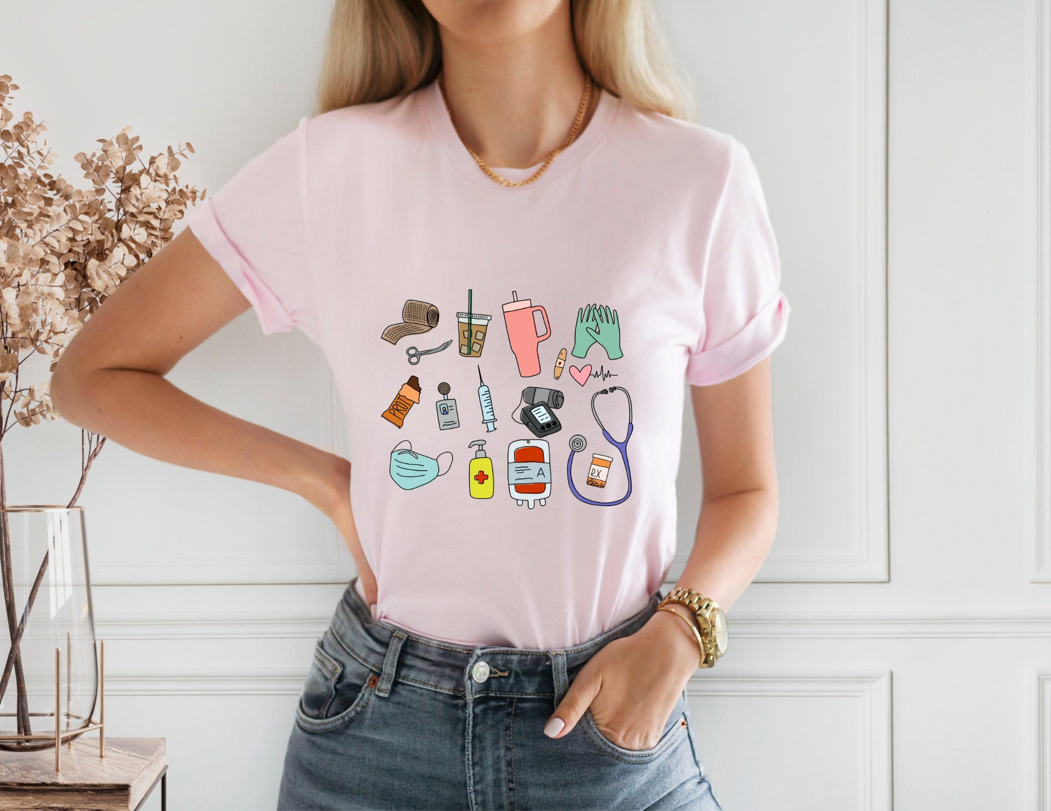 Nurse T-shirt and V-neck , for Work Cute Nurse Shirt Nurse T-shirt ...