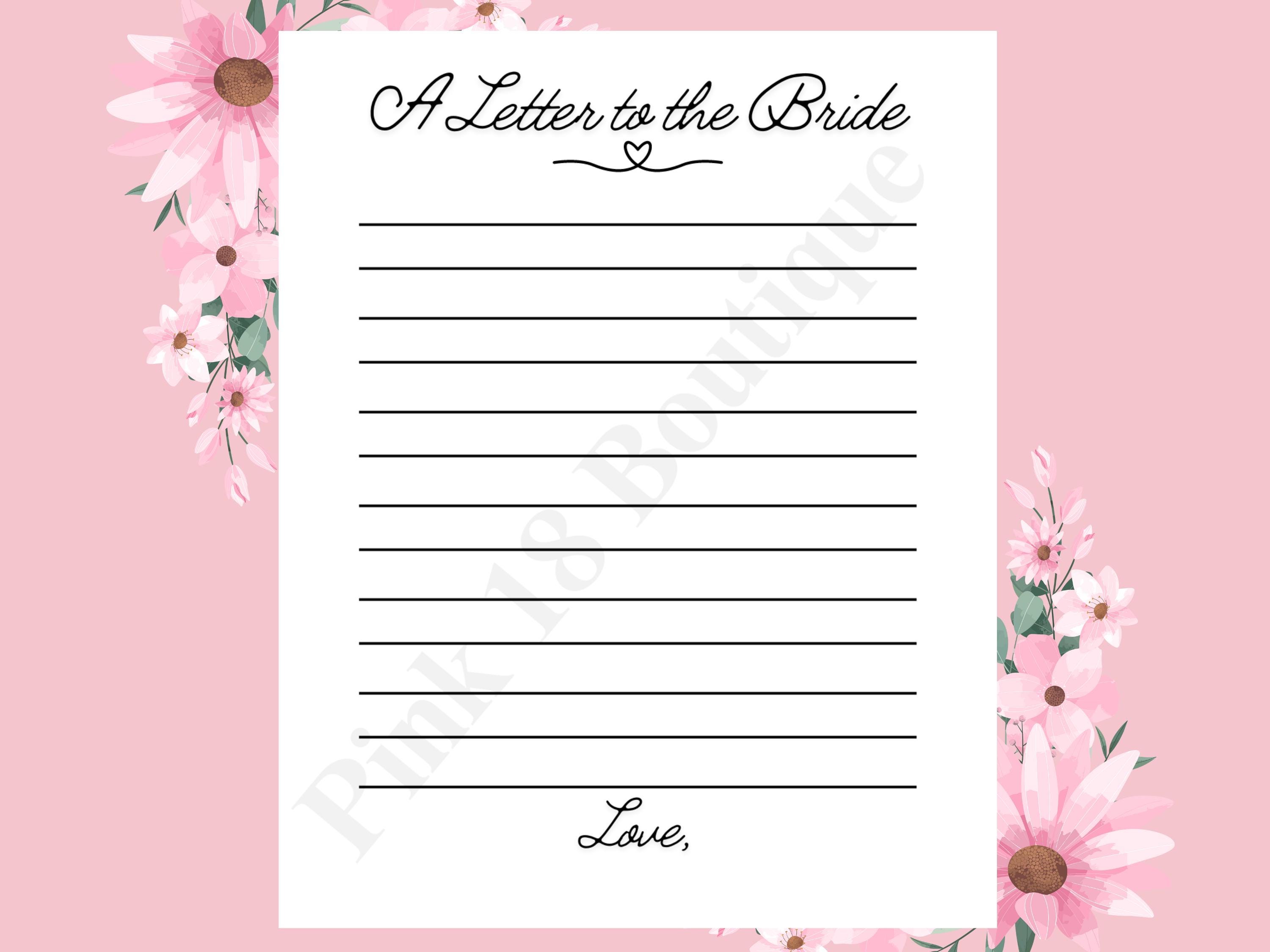Letter to the Bride Digital Download, Handwritten Letters, Gifts for ...