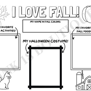 Printable Fall Favorites Worksheet - Fill in the Blanks and Color! - Etsy