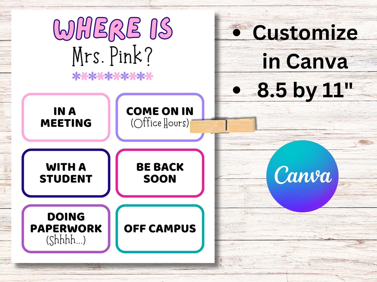Where is the Teacher Sign, Classroom Door Sign, EDITABLE Teacher Door ...