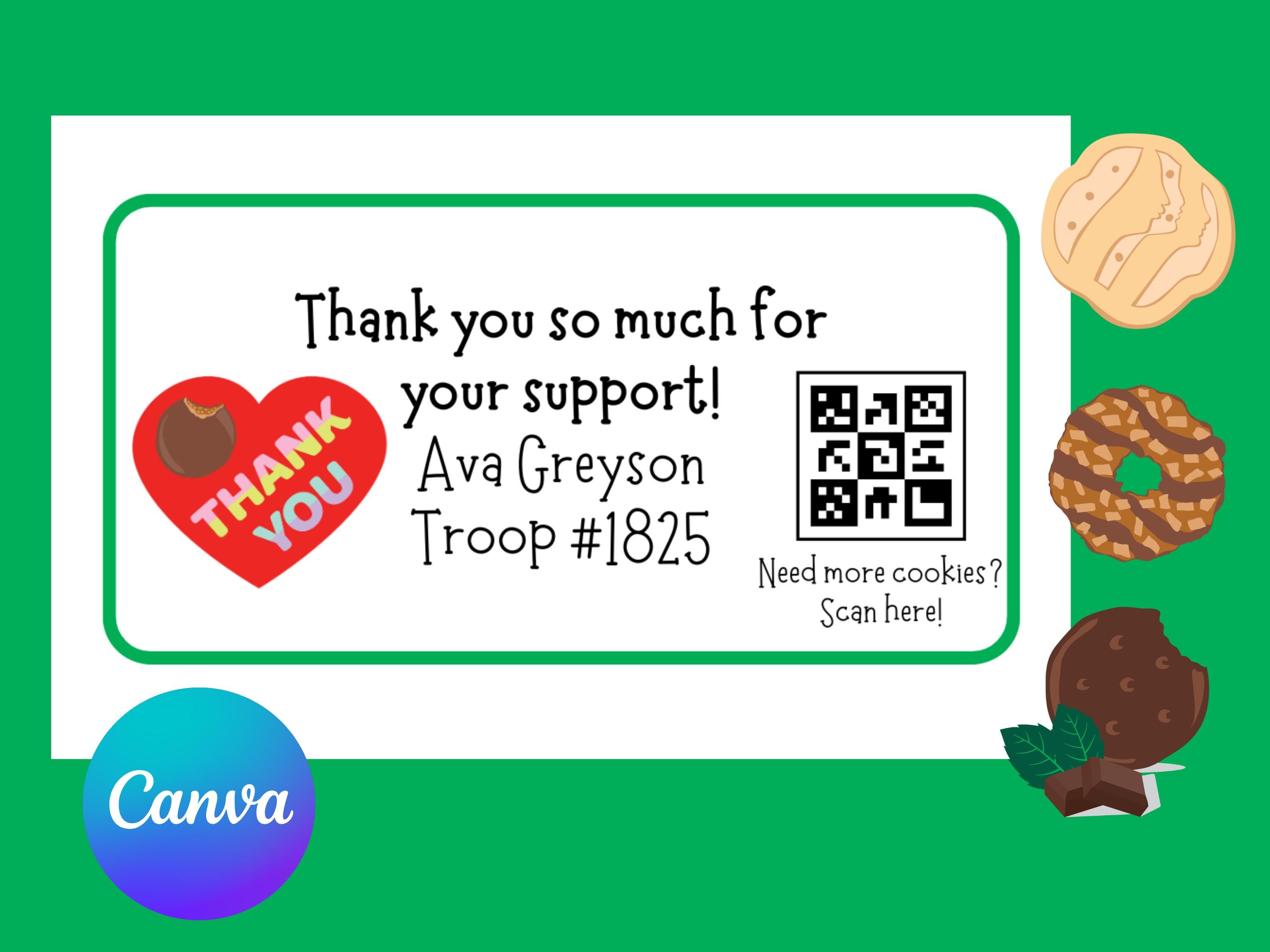 Editable Girl Scout Thank You Note, Girl Scout Delivery Note, Girl ...