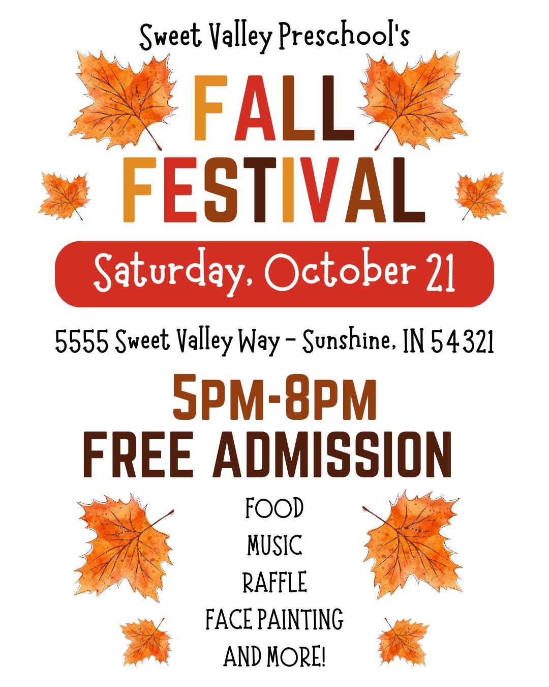 Editable Fall Festival Flyer Template, Printable Harvest Festival ...