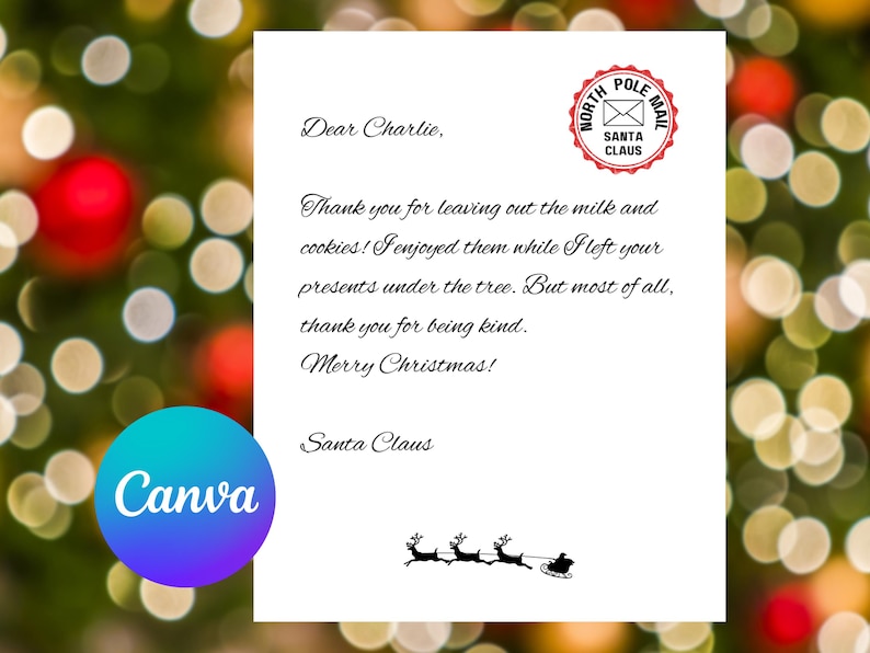 Letter From Santa, Editable Letter From Santa, Christmas Morning Letter ...