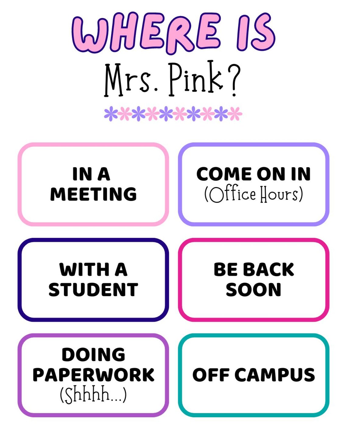 Where is the Teacher Sign, Classroom Door Sign, EDITABLE Teacher Door ...
