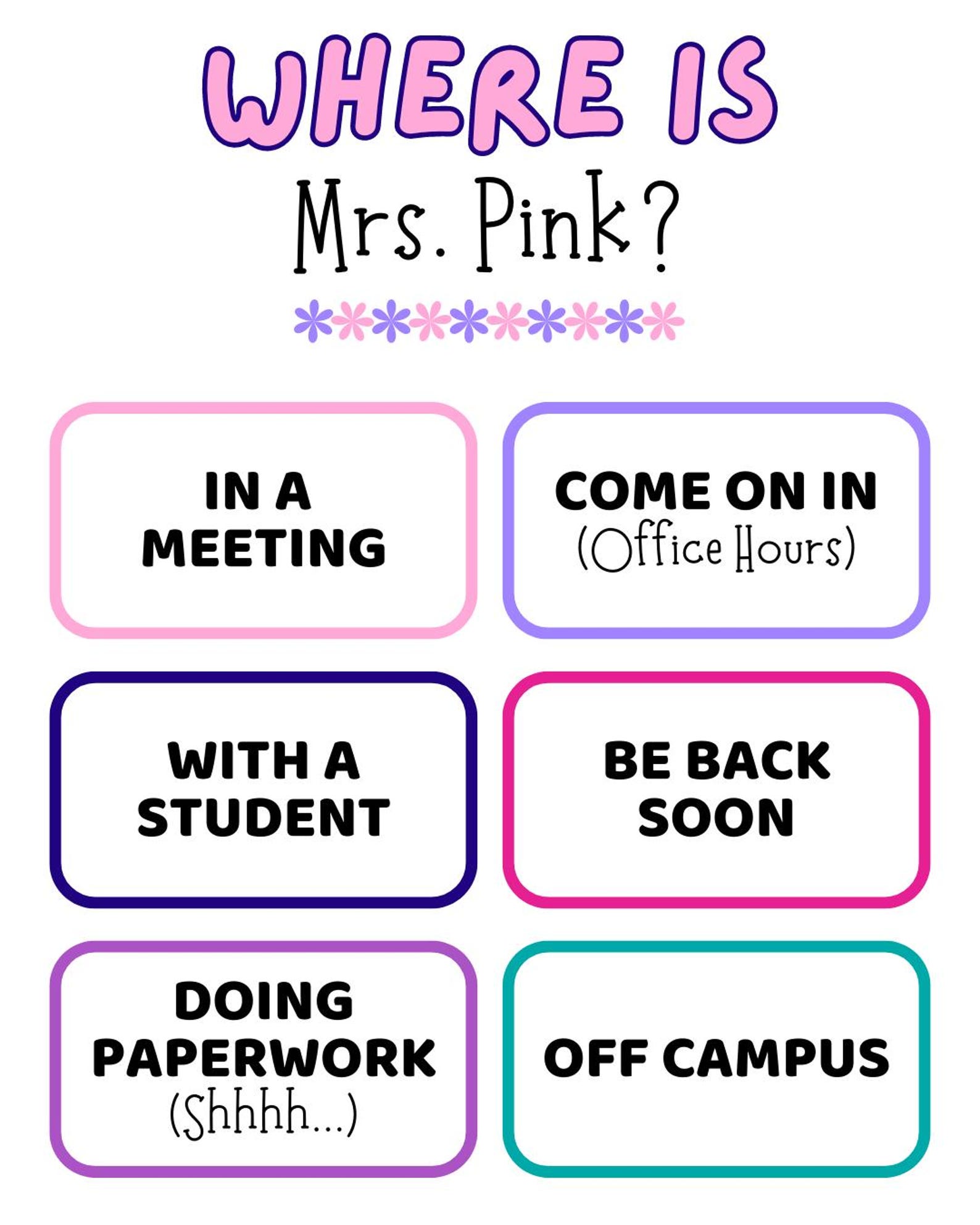 Where is the Teacher Sign, Classroom Door Sign, EDITABLE Teacher Door ...