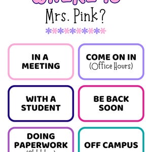 Where is the Teacher Sign, Classroom Door Sign, EDITABLE Teacher Door ...