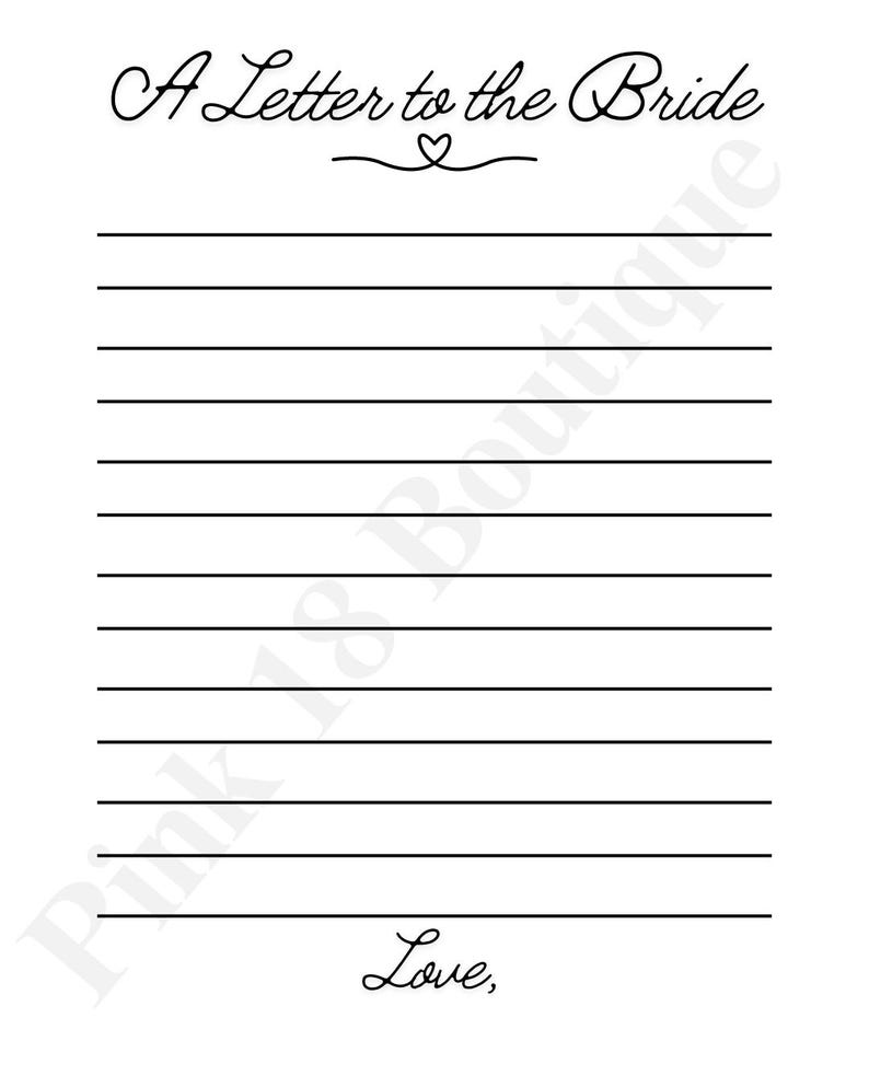 Letter to the Bride Digital Download, Handwritten Letters, Gifts for ...