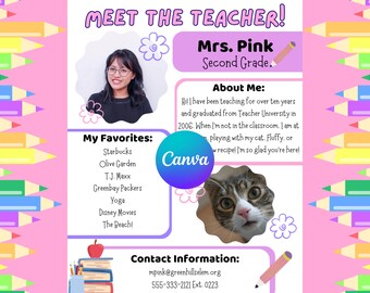 Editable Meet the Teacher Form Canva Template - Etsy