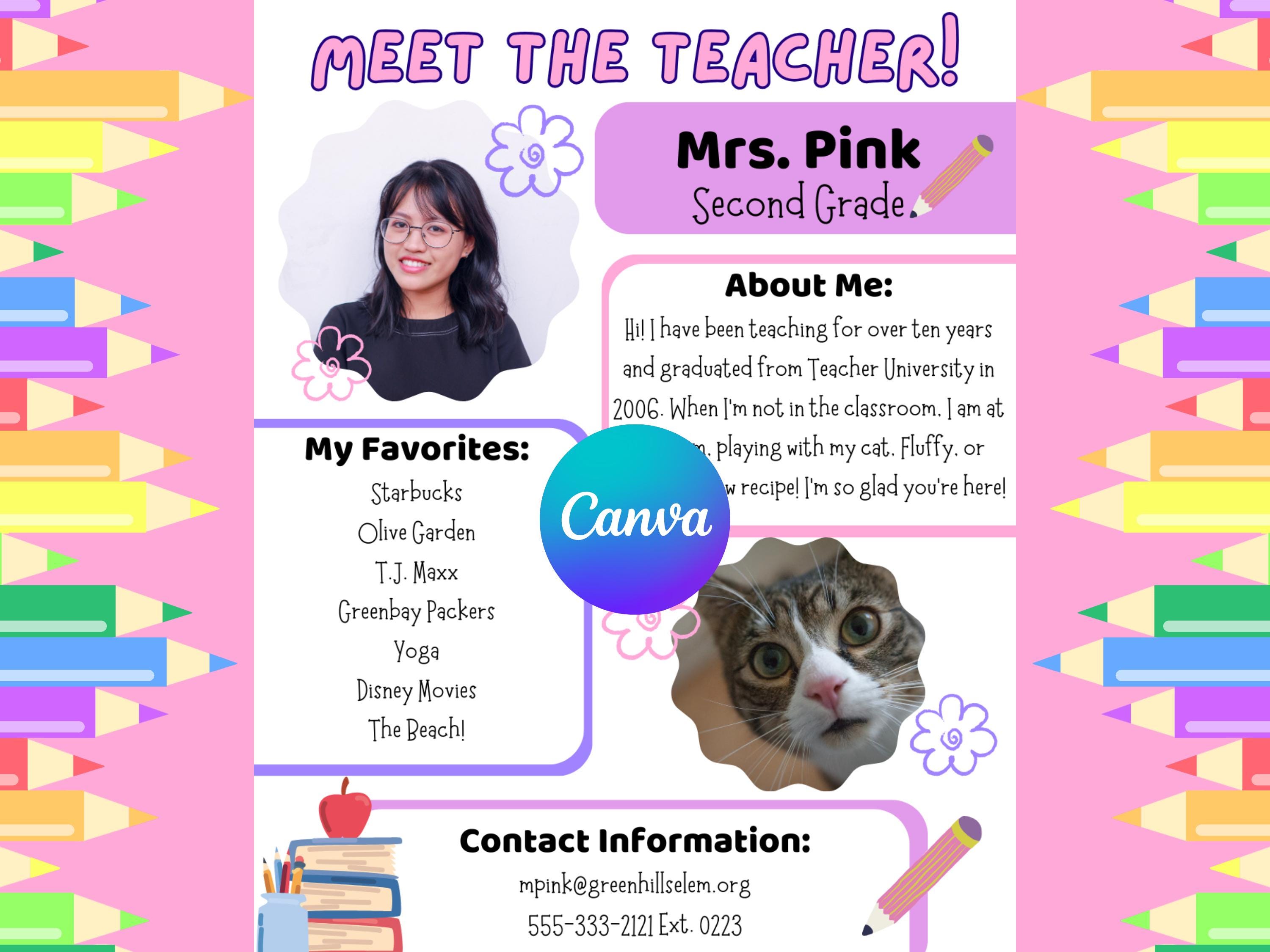 Meet the Teacher Editable Template, All About My Teacher, Pastel ...