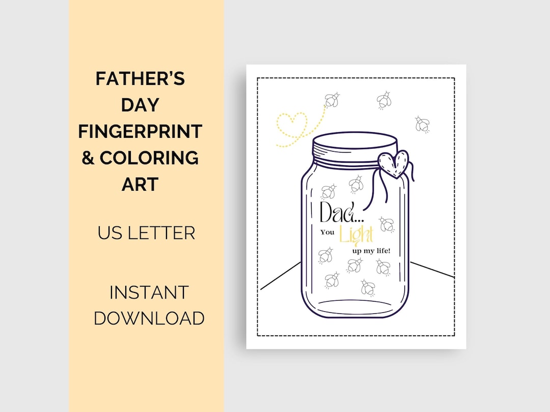 Father’s Day Fingerprint Card, Firefly Card, Finger Paint Craft, Ink ...