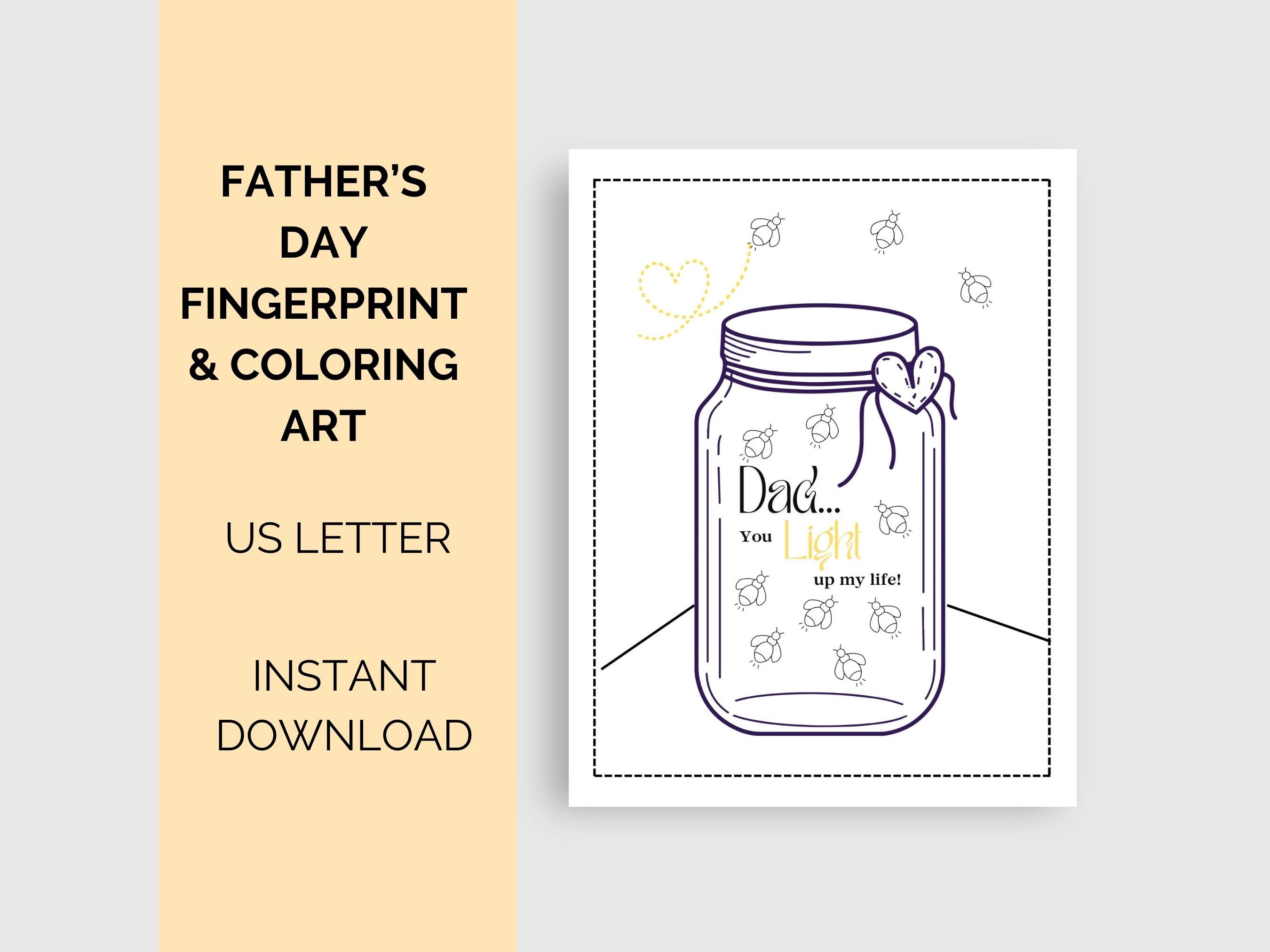 Father’s Day Fingerprint Card, Firefly Card, Finger Paint Craft, Ink ...