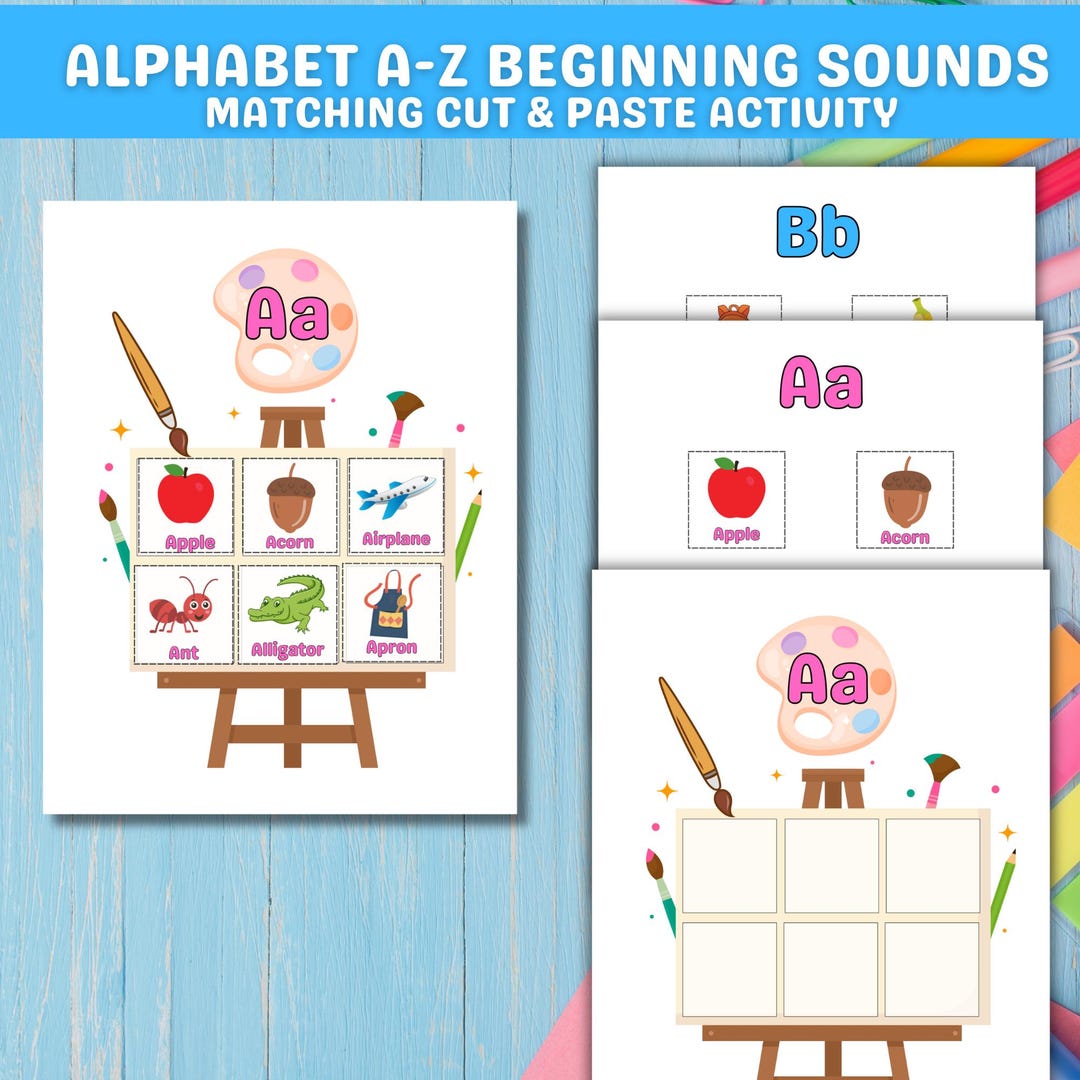 Beginning Sound Alphabet Game-a-z Letter & Word Matching Game ...