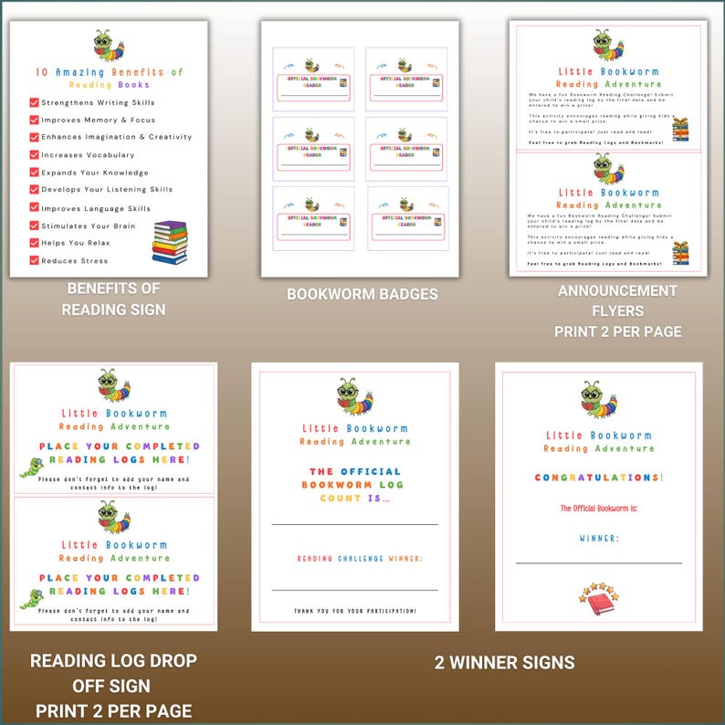 Reading Challenge | Reading Tracker | Reading Program Kit | Reading ...