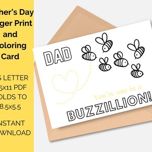 Father’s Day Coloring Card for Kids – One in a Buzzillion Bee ...