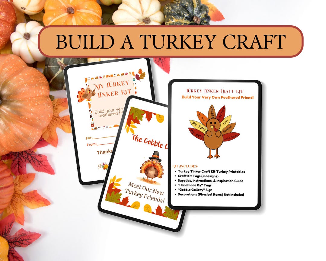 Thanksgiving Turkey Craft for Kids-build a Turkey Kit, Turkey Craft Kit ...