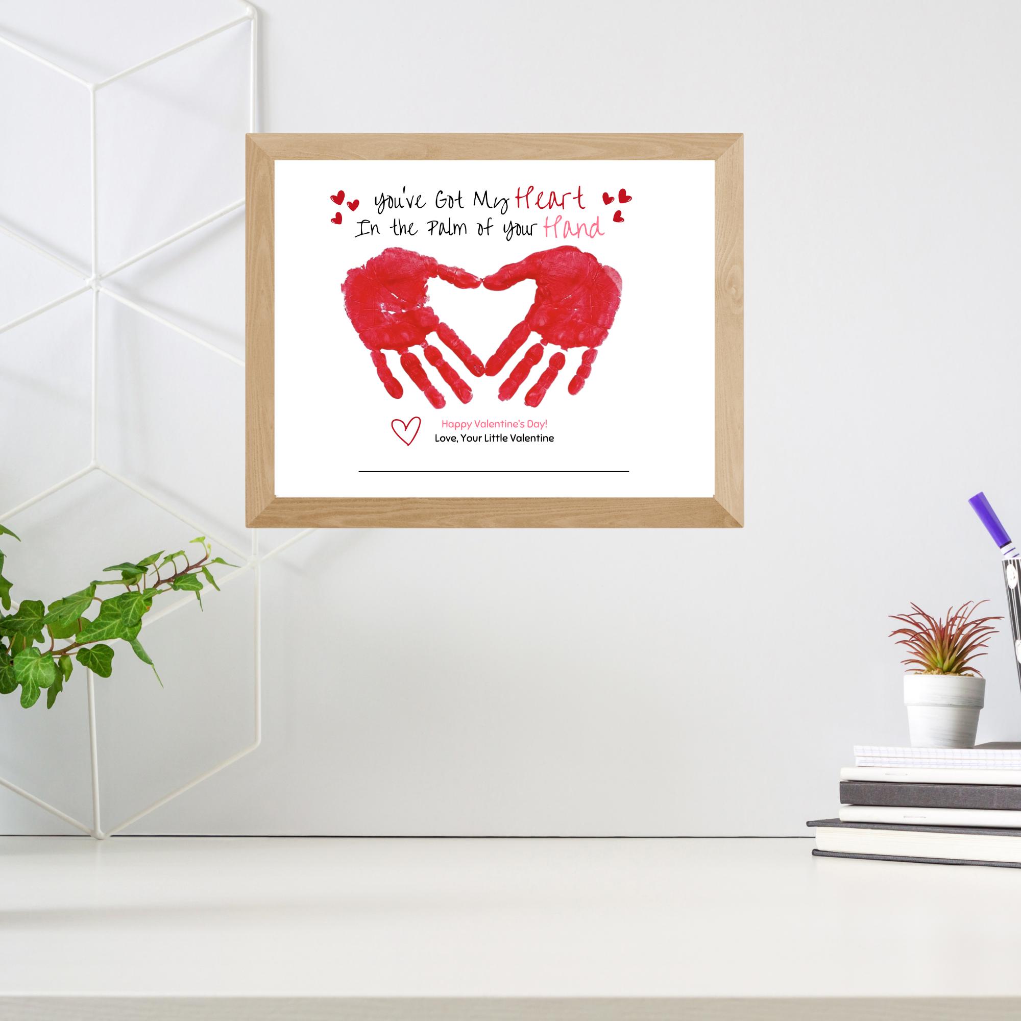 Valentine Handprint Art for Kids, Fingerprint Heart Keepsake, Preschool ...
