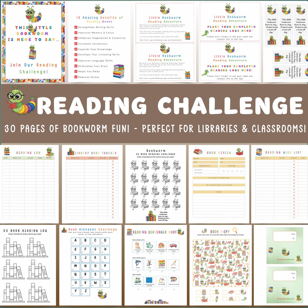 Reading Challenge | Reading Tracker | Reading Program Kit | Reading ...