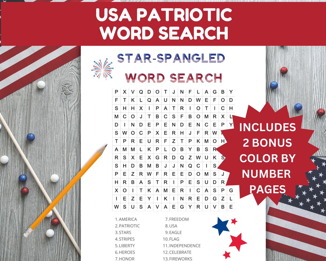 US Patriotic Word Search Game | US History Game, American History Words ...