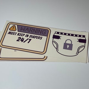 ABDL Diaper Sticker Keep in Diapers - Etsy