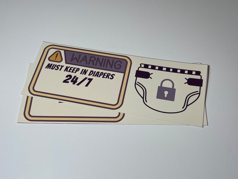ABDL Diaper Sticker Keep in Diapers - Etsy