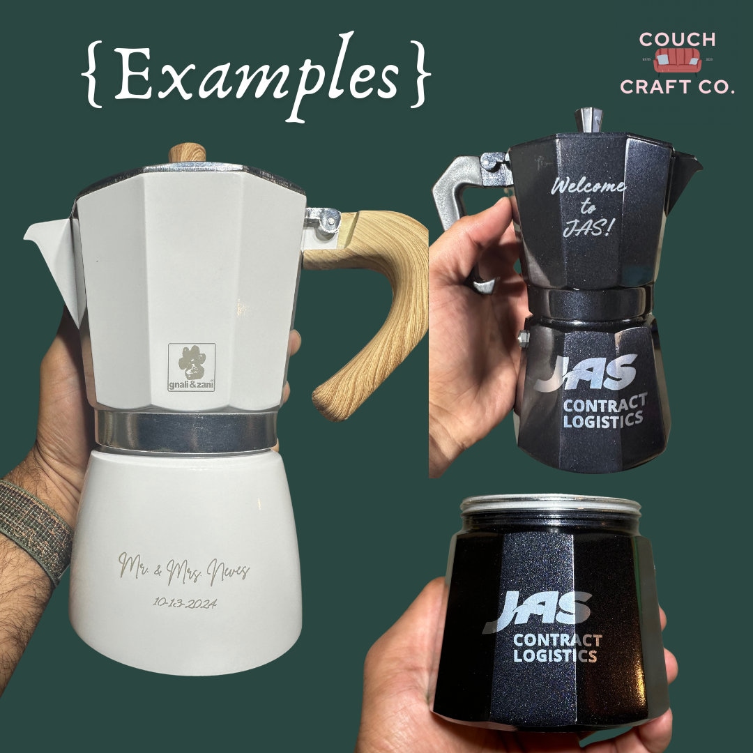 Custom Engraved Moka/espresso Pot Names, Logos, Corporate Gifts ...