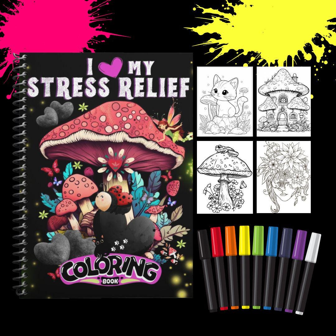 I Love My Stress Relief Coloring Book: Adult Coloring Book With ...