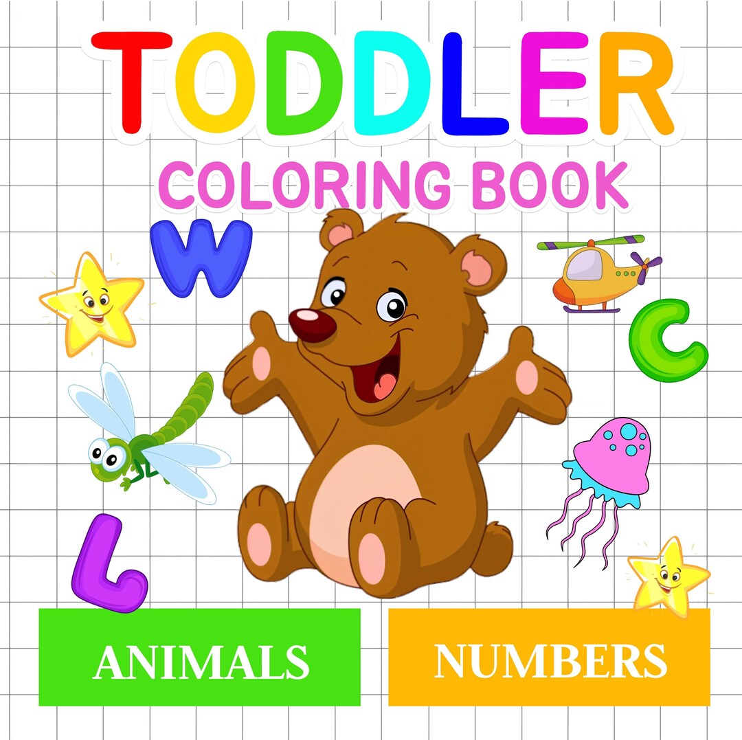 Toddler Coloring Book: Numbers and Animals, Coloring Book for Kids, Age ...