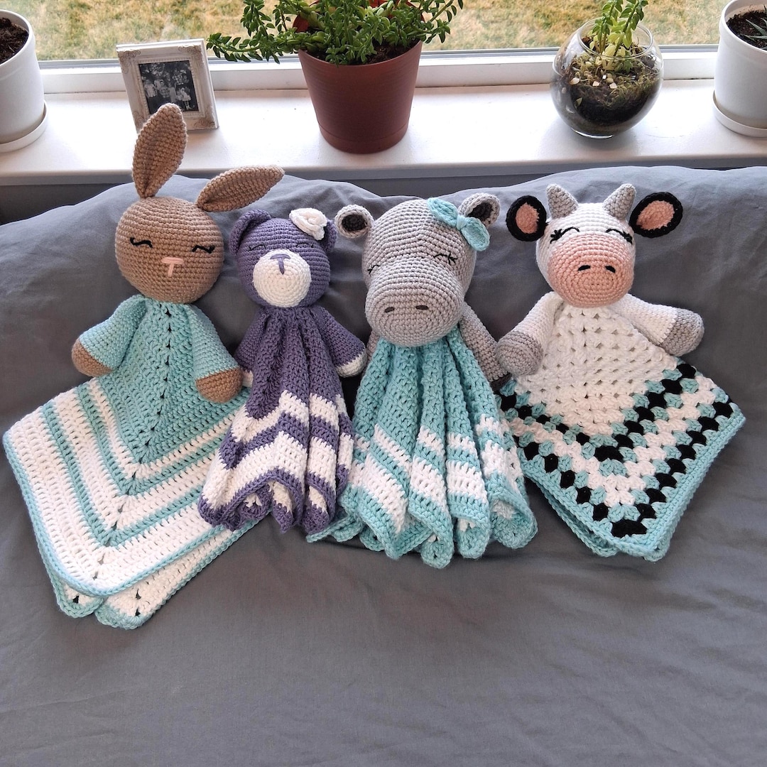 Crocheted Cow/bear/bunny/hippo Lovey - Etsy