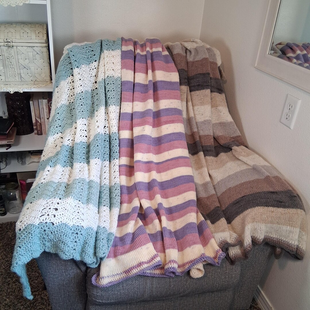 Handmade Afghans/crocheted/ Knitted - Etsy