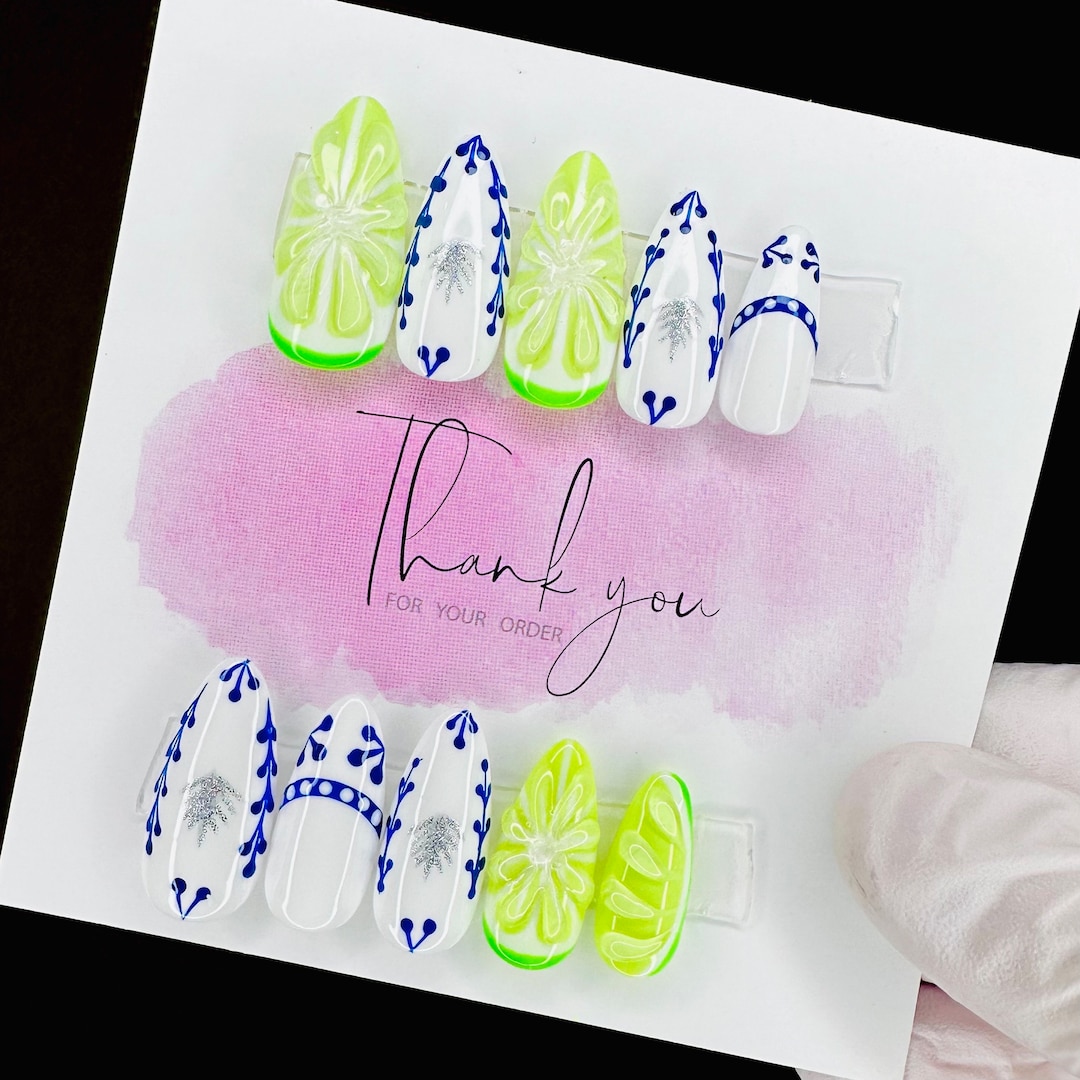 Tequila & Lime Nails/press on Nails/summer Nails/fruit Nails/trendy ...