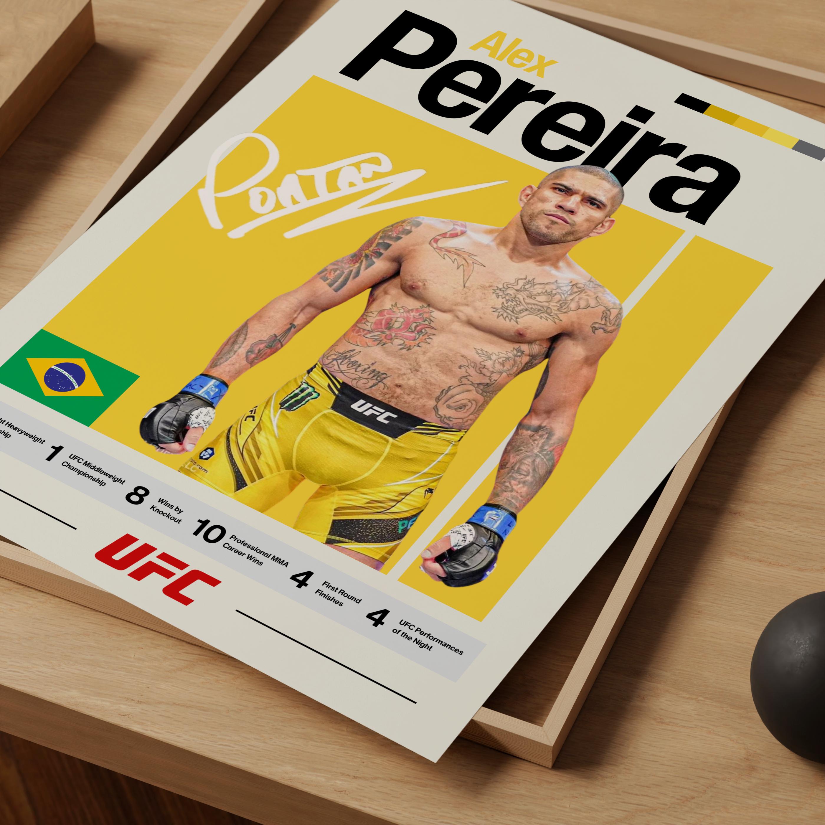 Alex Pereira Poster, UFC Poster, MMA Fighter Boxing Combat Sports ...