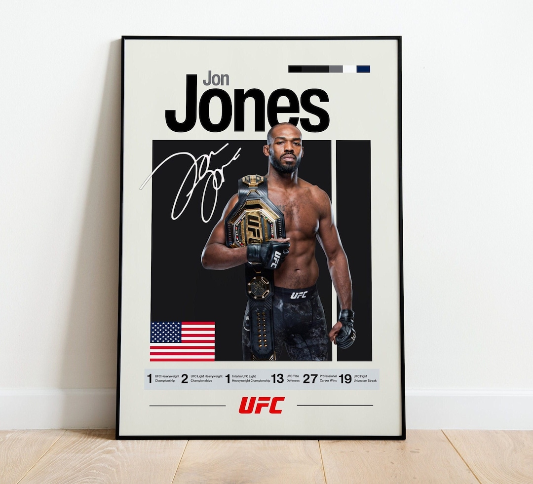 Jon Jones Poster, UFC Poster, MMA Fighter Boxing Combat Sports Poster ...