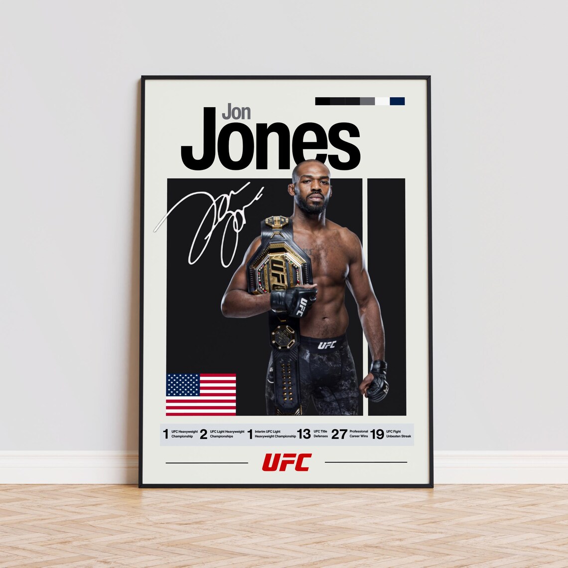 Jon Jones Poster, UFC Poster, MMA Fighter Boxing Combat Sports Poster ...