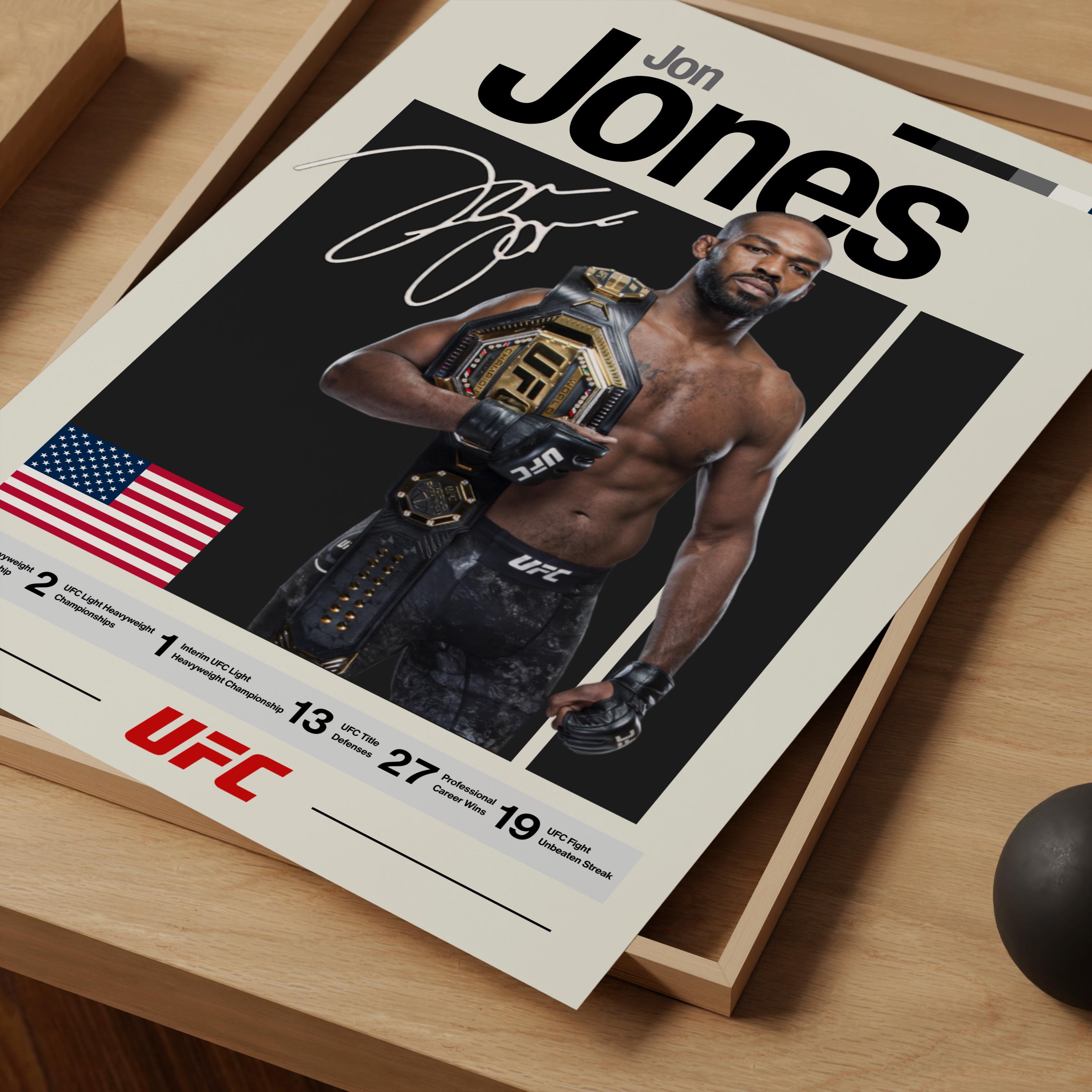Jon Jones Poster, UFC Poster, MMA Fighter Boxing Combat Sports Poster ...