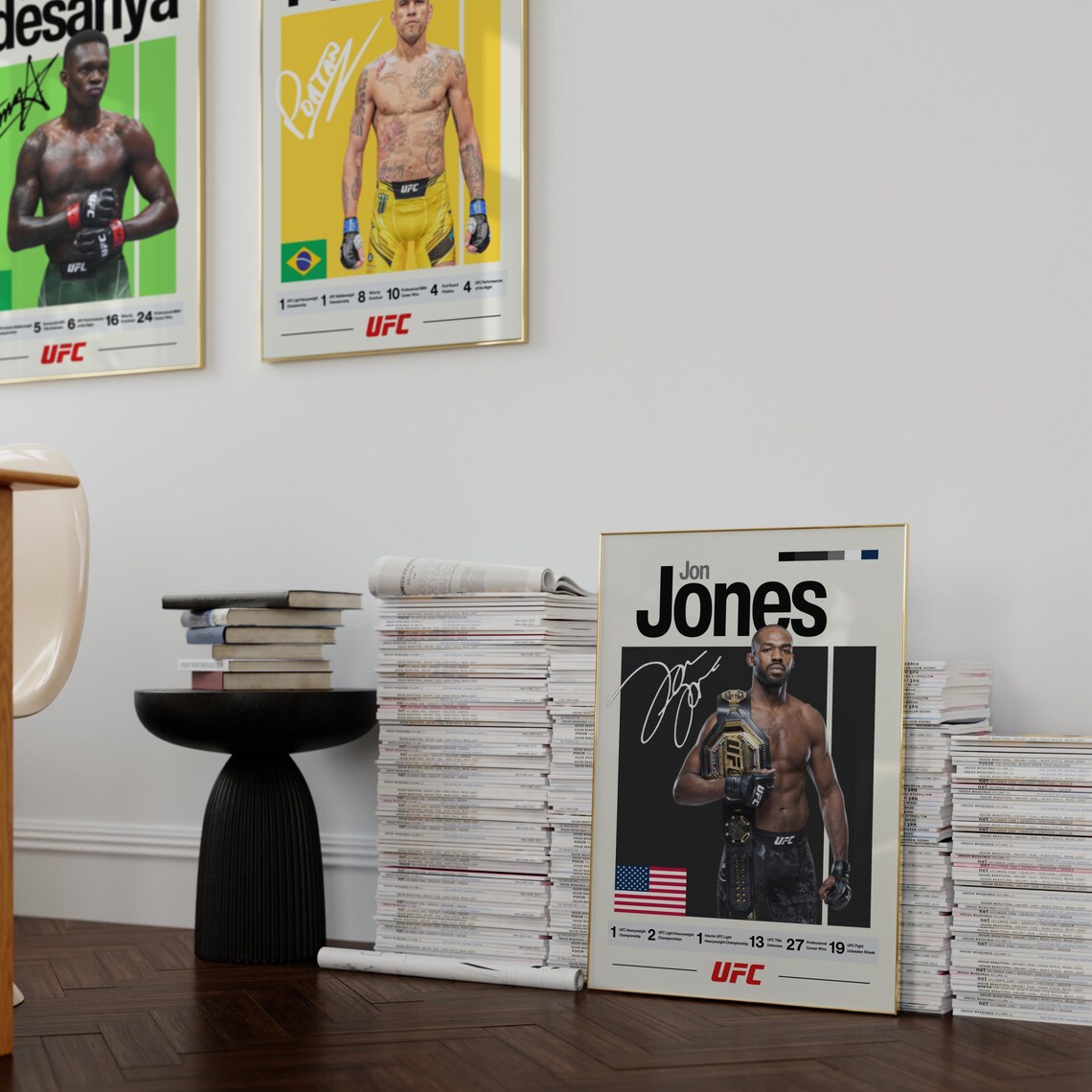 Jon Jones Poster, UFC Poster, MMA Fighter Boxing Combat Sports Poster ...