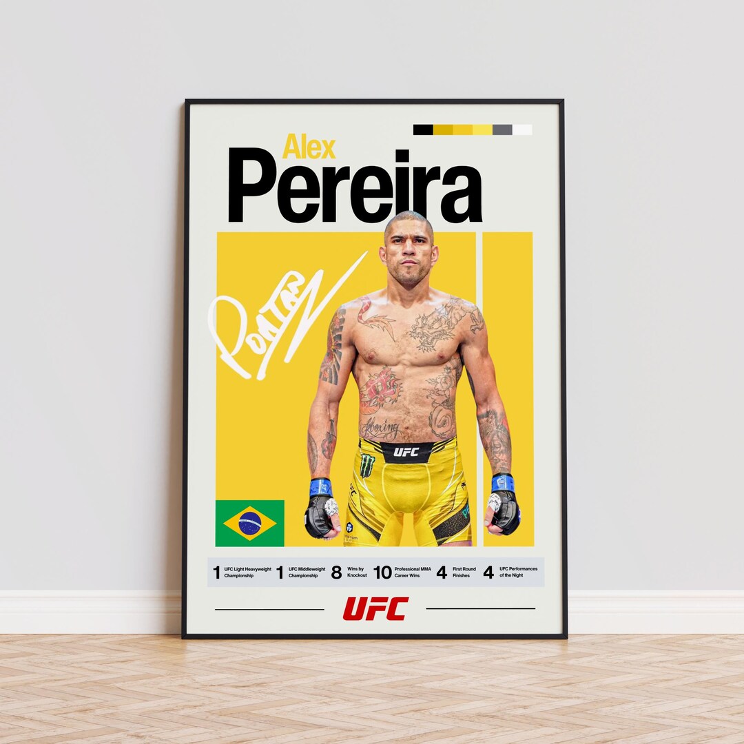 Alex Pereira Poster, UFC Poster, MMA Fighter Boxing Combat Sports ...