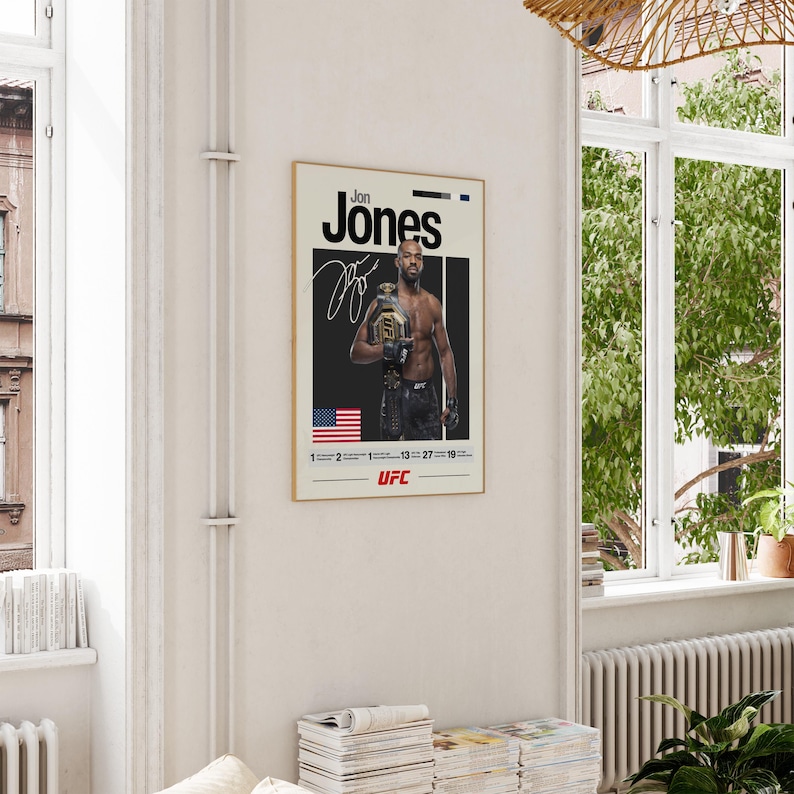 Jon Jones Poster, UFC Poster, MMA Fighter Boxing Combat Sports Poster ...