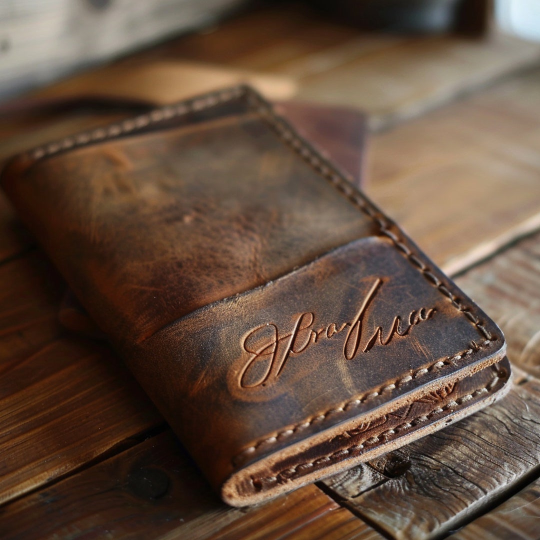 Personalized Leather Wallet, Engraved Genuine Leather Custom Wallet ...