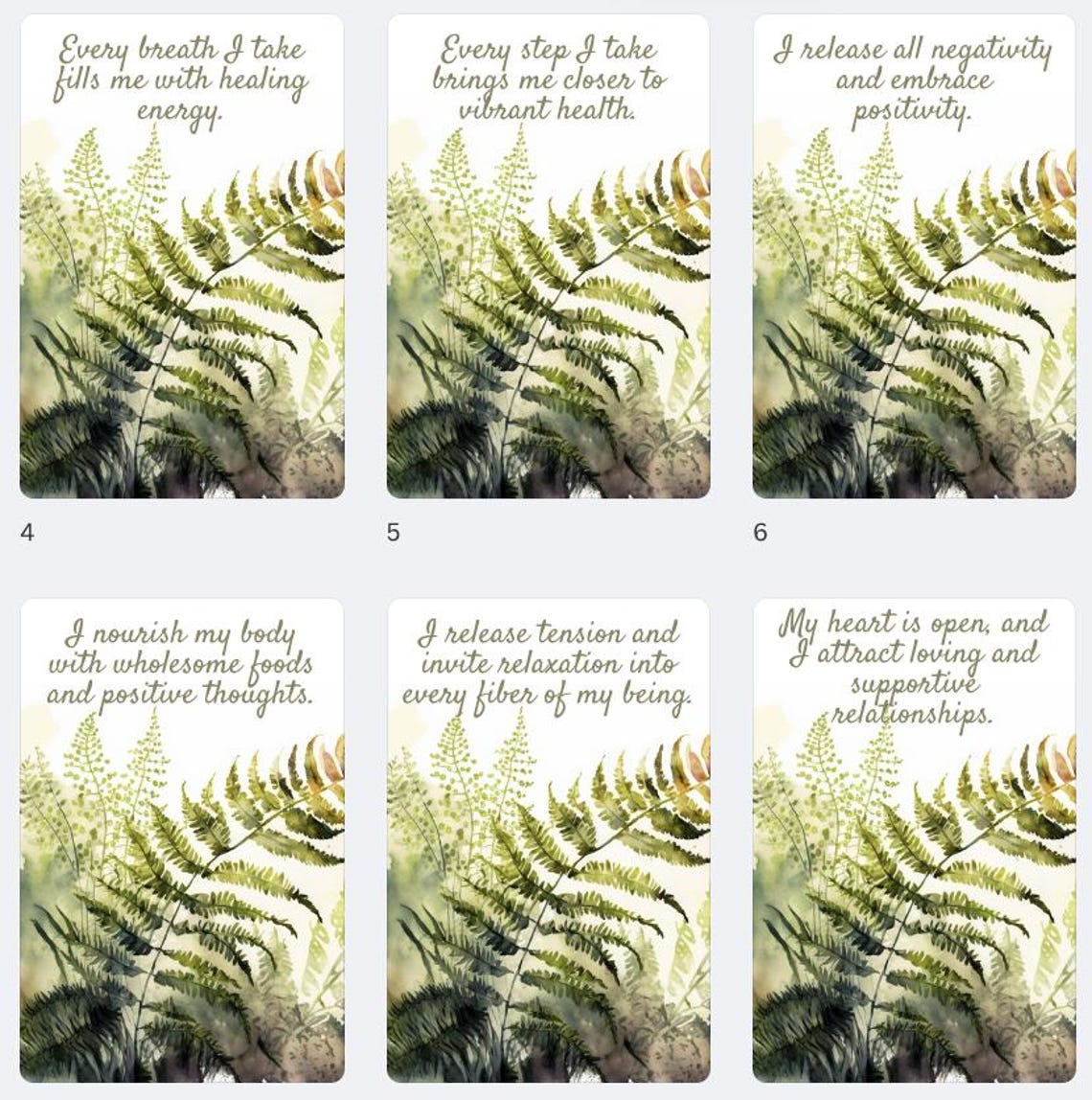 Printable Affirmation Cards for Health and Wellness - Etsy