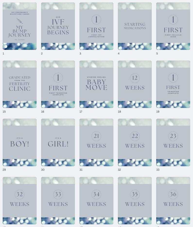 70 IVF Pregnancy Milestone Cards - Etsy