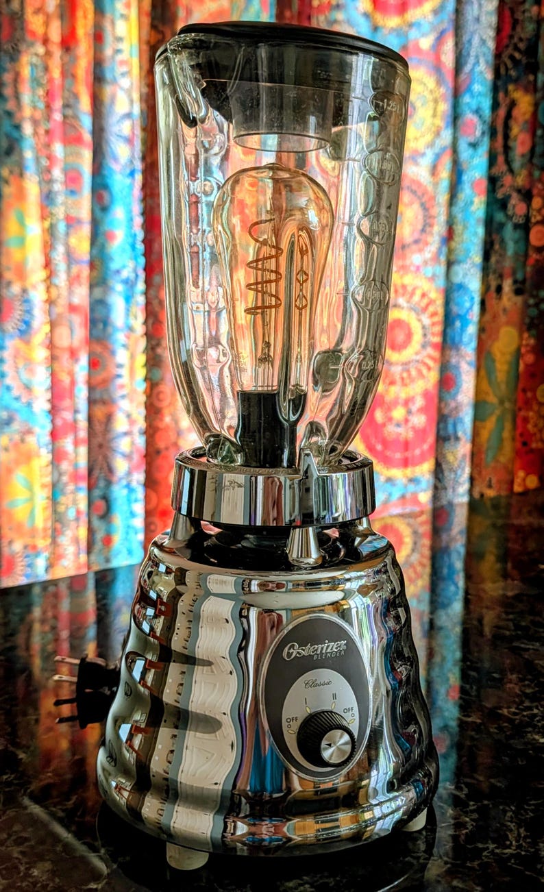 Vintage Osterizer Blender Lamp | Upcycled Chrome Kitchen Appliance ...
